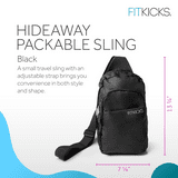 FITKICKS Hideaway Packable Sling Lightweight Crossbody Bag, Black (Unisex) - Walmart.com