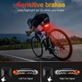 150ft Visible Bike Safety Light Turn Signals/Auto Brake/Anti-Theft USB ...