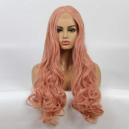 pink Color Top Grade Nature wave High Density Heat Resistant Fiber ...