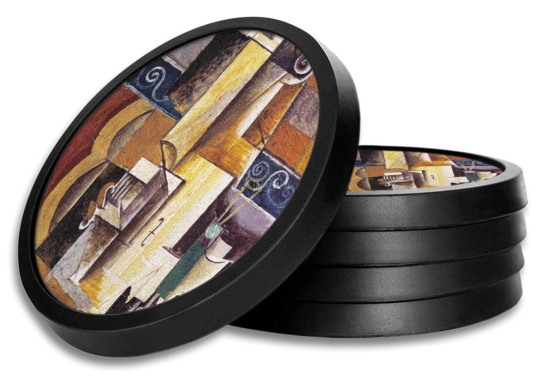 Silicone Non-Slip Drink Coasters with Removable Printed Absorbent Felt ...