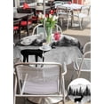 Black Deer Round Outdoor Tablecloth with Umbrella Hole Mountain Forest ...