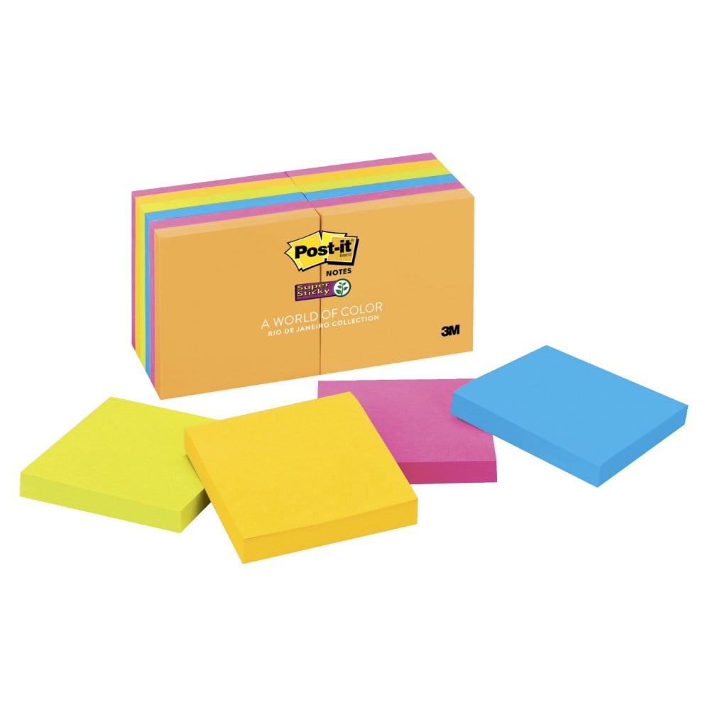 Sticky note 086843 3 x 3 In. Plain Super Sticky Note Standard Pack ...