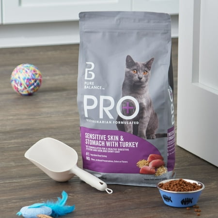 Pure Balance Pro+ Sensitive Skin & Stomach with Turkey Dry Cat Food, 7 ...