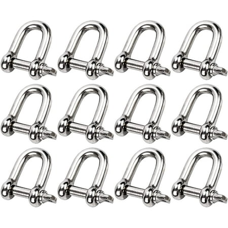 YDJKET 12 Pieces M6 Screw Shackle Bolt Shackle D Ring Shackle D Chain ...
