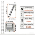 37×33in Opening Size Ceiling Mount Attic Ladder, Telescopic Extension ...