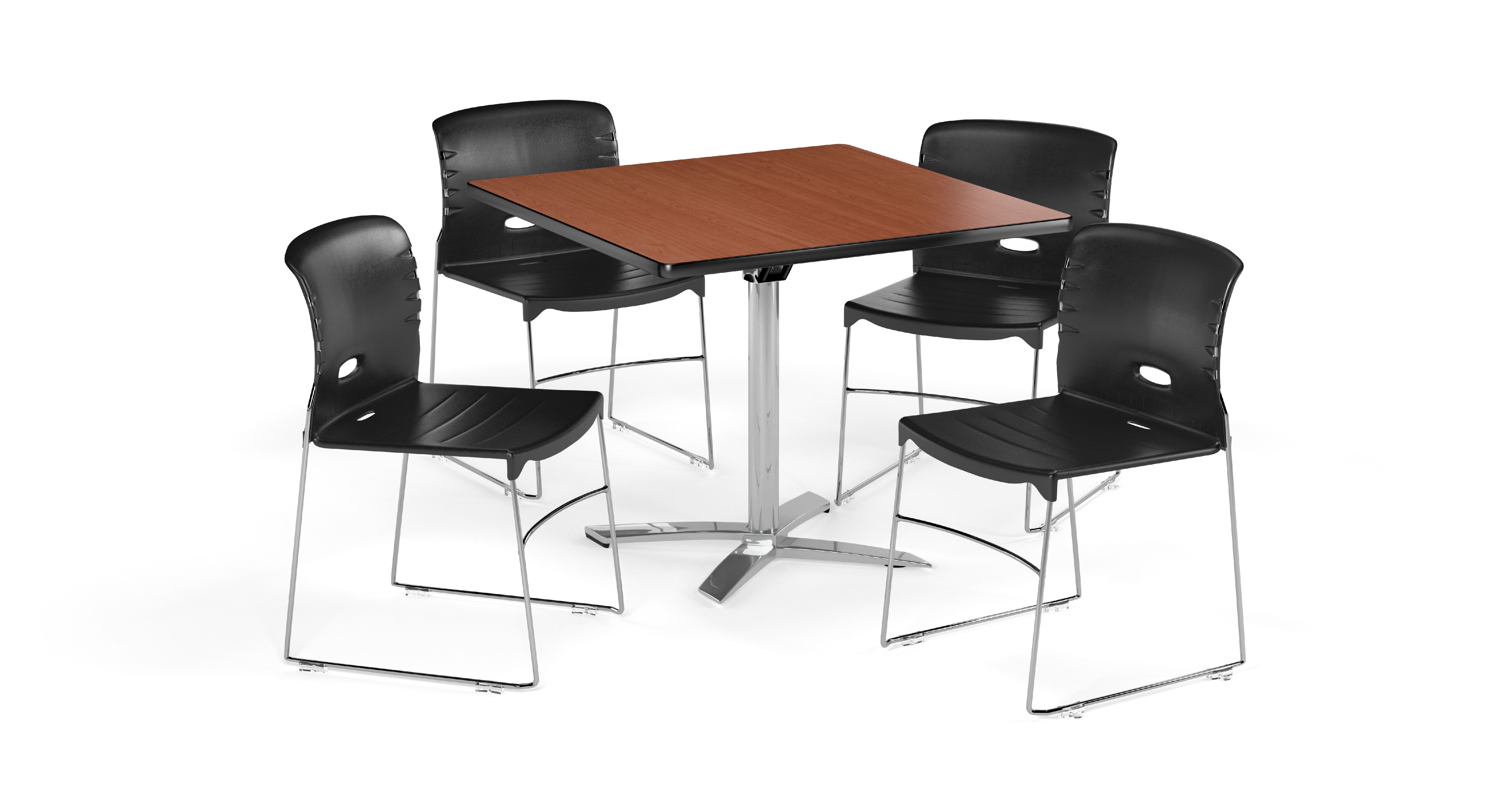 OFM Multi-Use Break Room Package, 42" Square Flip-Top Table with ...