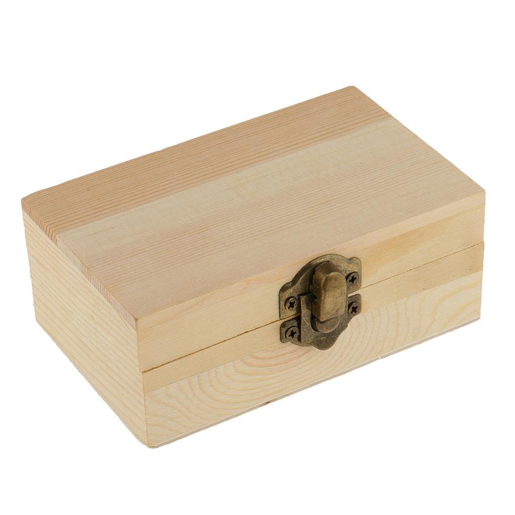 Wooden Box Storage Keepsake Wood Plain | 11 x 6.9 x 4.5 cm | with Lid ...