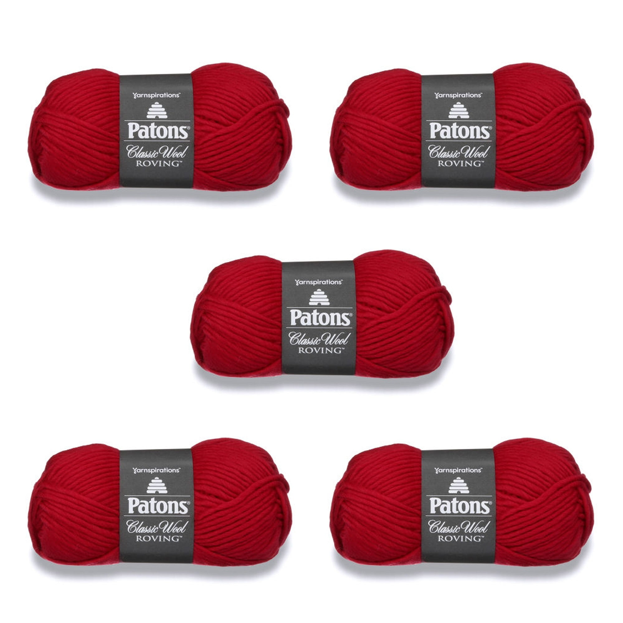 Patons Classic Wool Cherry Yarn - 5 Pack of 3.5oz/100g - Wool - 5 Bulky ...