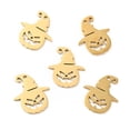 201 Stainless Steel Pendants Pumpkin with Hat Golden 18x15x1mm Hole: 1 ...