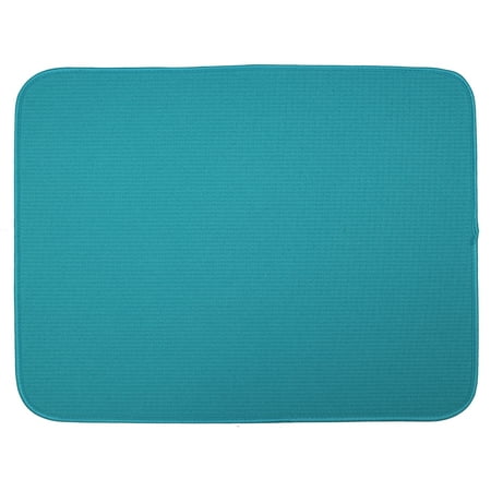S&T XL Reversible Microfiber Dish Drying Mat - Teal - 18" x 24 ...
