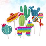42PCS Summer Theme Cake Toppers Cactus Cake Ornaments Creative Party ...