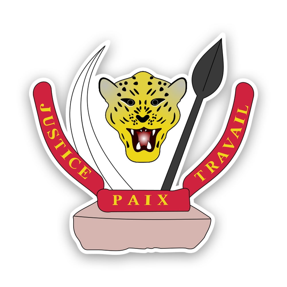 Congolese Coat of Arms Sticker Decal - Self Adhesive Vinyl ...