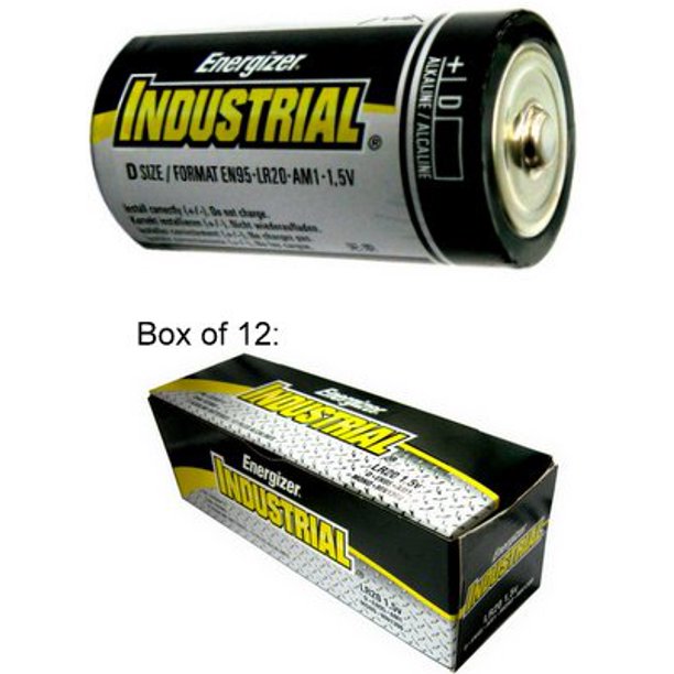 Energizer Batteries EN95 D Size Industrial Alkaline Battery - Made in ...