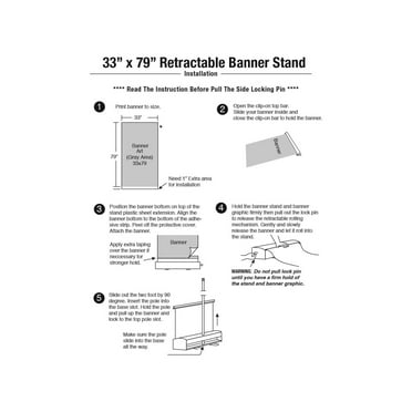 Instahibit 33"x79" Economy Retractable Roll up Banner Stand Display ...