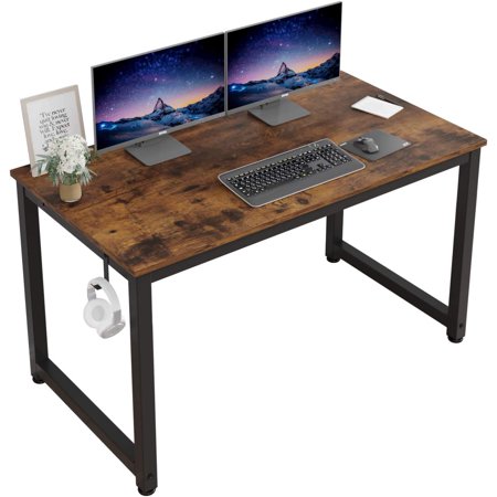 MSYMY 47 Inch Computer Desk with Heavy Duty Storage Hook Modern Sturdy ...