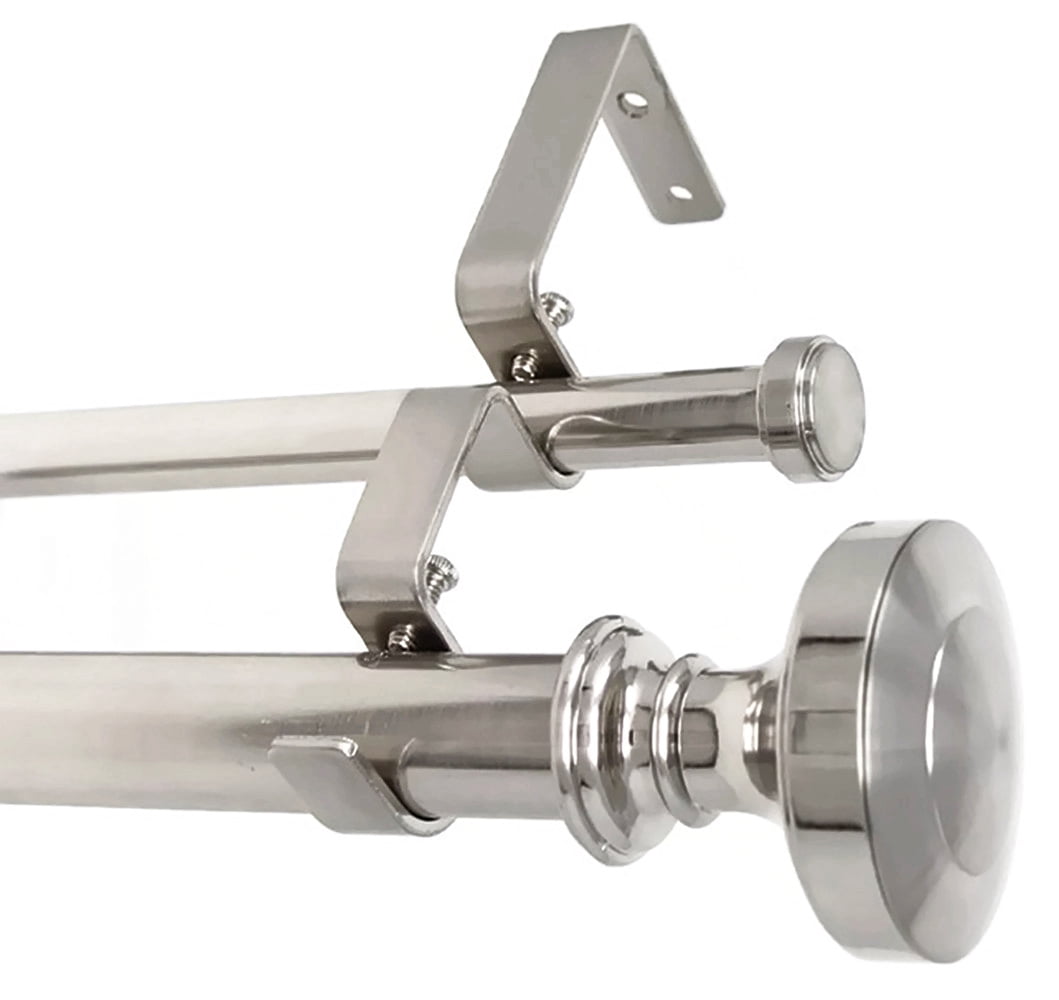 Urbanest Semplice Manhattan 1" 5/8" Double Drapery Curtain Window Rod ...