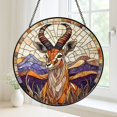 Antelope Nature Scene Stained Glass Suncatcher, Wildlife Window Hanging ...