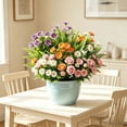7Pcs Artificial Floral Decor 13in, Realistic Flowers and Leaves for ...