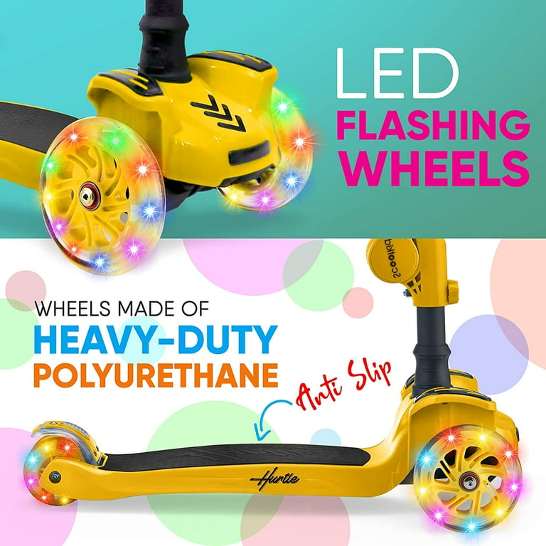 Micro Kickboard - Mini Deluxe LED - Three Wheeled, Lean-to-Steer Swiss