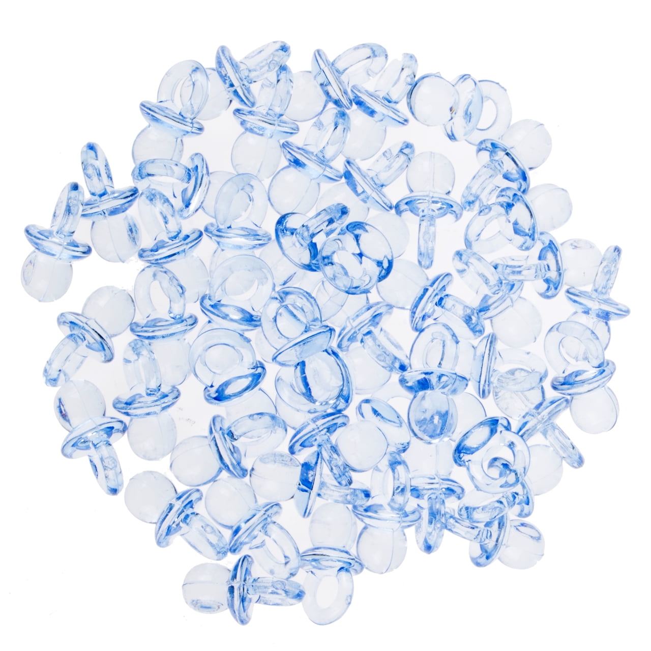 50 Pcs Pink Blue Clear Acrylic Mini Pacifiers Baby Shower Party Favor ...