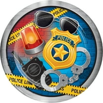 Police Party Round Paper Plates 8 Count for 8 Guests - Walmart.com