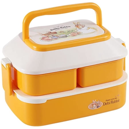 Retro Cute Japanese Rabbit Double Layer Compartment Portable Student ...