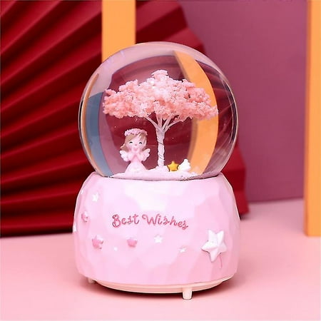 Yyh-night Light Music Box Crystal Ball Craft Home Desktop Decor Snow ...