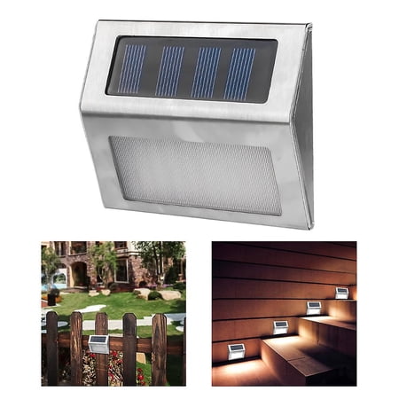 L10b Stainless Steel 3led Solar Stair Light Outdoor Garden Pathway Lamp ...