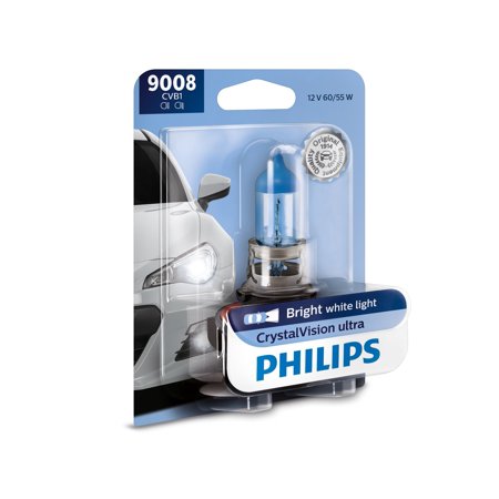 Philips 9008 CrystalVision Ultra Upgrade Bright White Headlight Bulb, 1 ...