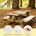 Abstract Geometric Picnic Table Cover with Bench Covers Orange Green ...