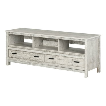 South Shore Balka TV Stand, Rustic Oak and Faux Rattan - Walmart.com