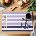 Blue Anchor Cotton Linen Placemats Set of 1, Costal Purple White Blue ...