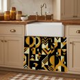Abstract Geometric Cabinet Curtains 11" W x 13" L, Yellow Bold Shapes ...