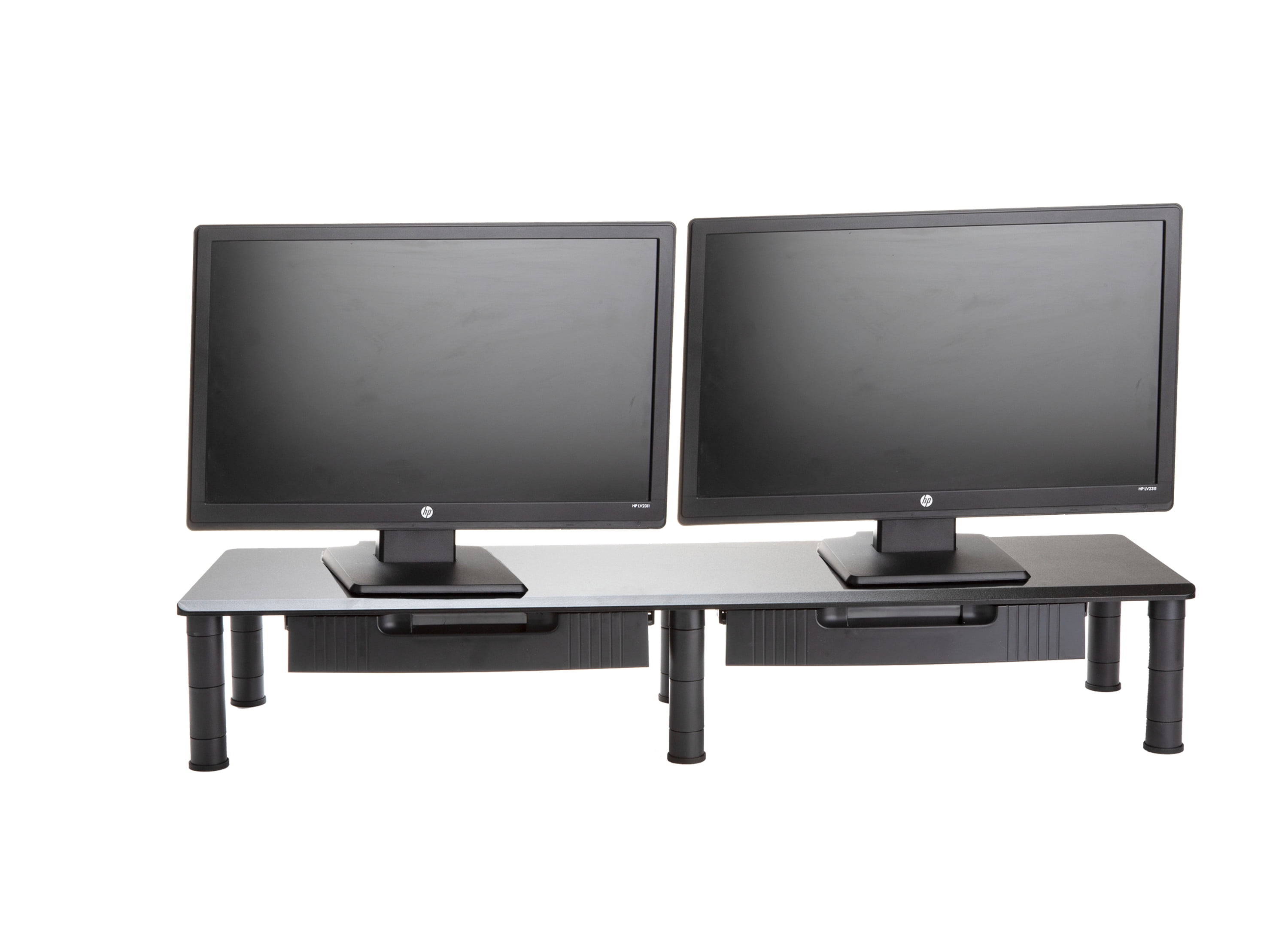 Mind Reader Large Dual Monitor Stand For Computer Screens with 2 ...