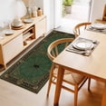 Black Spiders Washable Runner Rugs 2'x6', Vintage Green Web Insects ...