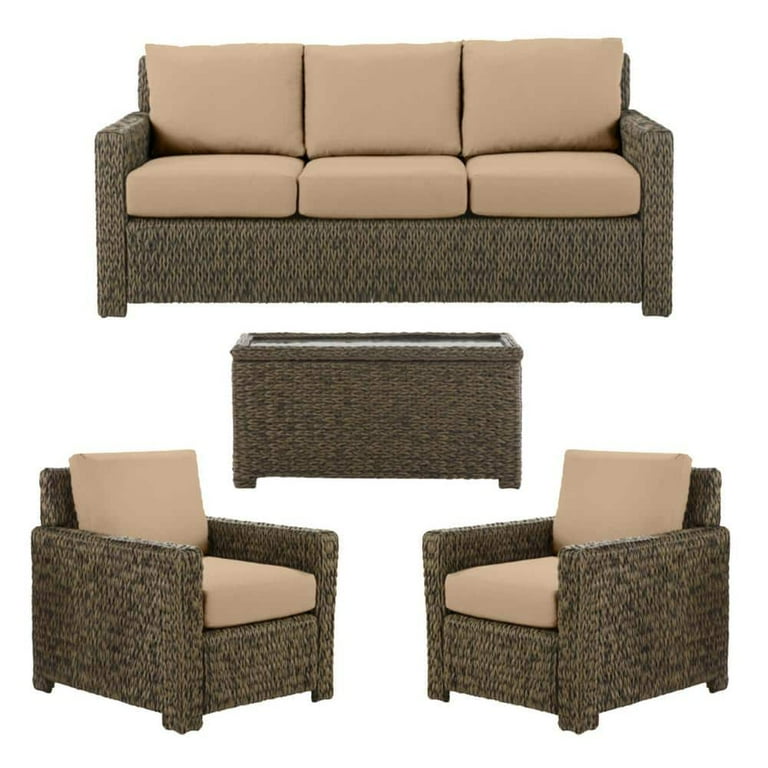 Hampton bay laguna point wicker outdoor patio storage coffee table store
