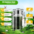 30L Milk Can, Heavy Duty Milk Container with Lid, Stainless Steel Milk ...