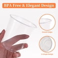 Clear Plastic Cups, 100 Pcs Disposable Wine Glasses Stemless Cocktail ...