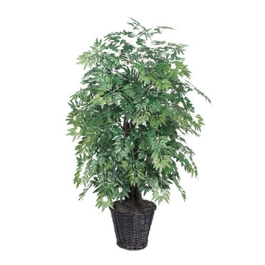 Vickerman 4' Artificial Sakaki Extra Full in Rattan Basket - Walmart.com