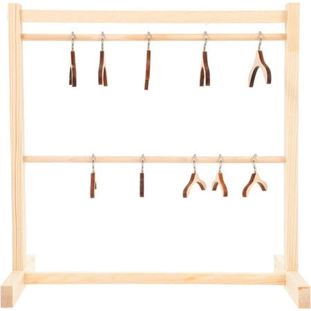 Doll Garment Rack Wooden Dolls Clothes Hanger Miniature Garment Rack ...