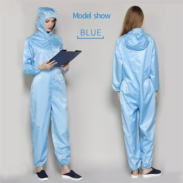 Reusable Hood Coverall Suit One-piece Isolation Gown Suit Washable ...