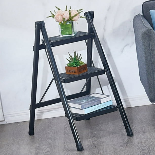 Tier Ladder,3 Step Ladder 3 Ladder Bookshelf Folding Step Ladder Power ...
