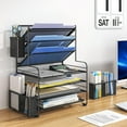 7 Tier Desk File Organizer, Letter Tray Paper Organizer with Pen Holder ...