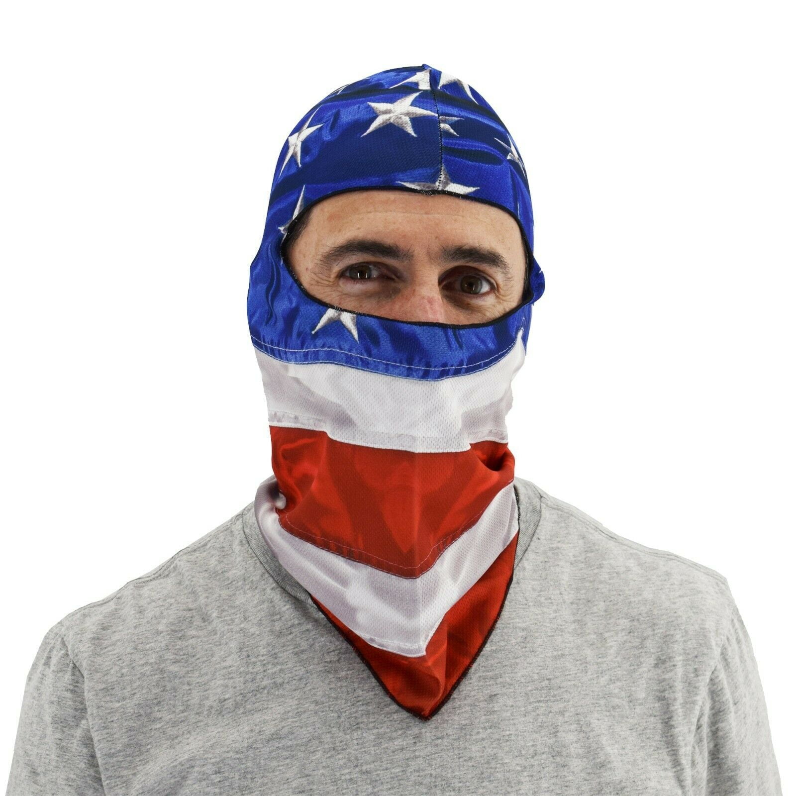 American Flag Full Face Mask Fabric Face Covering Patriotic Stars and ...