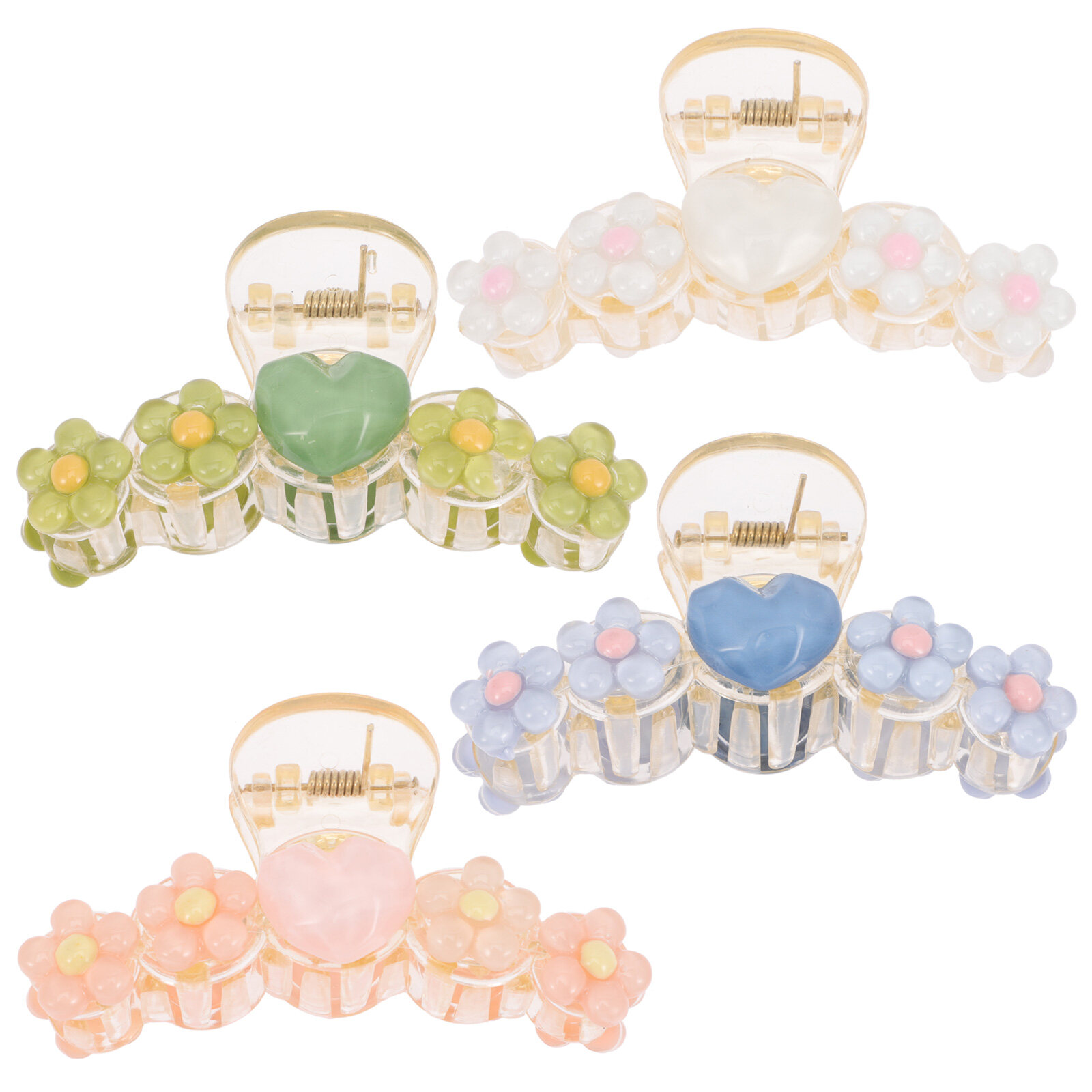 Hair Claw Clips Clip Jaw Girl Heart Barrettes Hairpin Women Flower ...