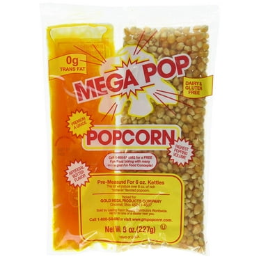 Gold Medal Mega Pop Popcorn Kit, Easy-to-Use, Pre-Measured, 8 oz., 24 ...