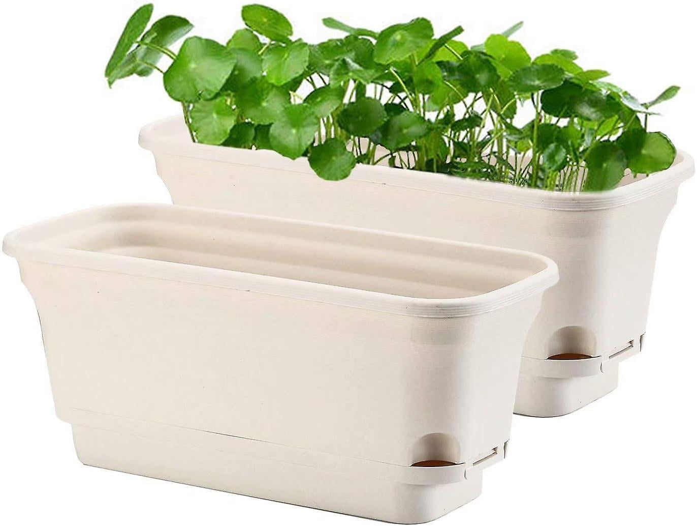 Macetas rectangulares de plástico con riego automático de 40 cm ...