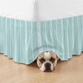 Aqua Green Stripes Bed Skirt Bed Skirts King Size 16 Inch Drop, Classic ...