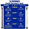 Brinks Heavy Duty Door Security Bar, Adjustable 25-43 in, Black ...