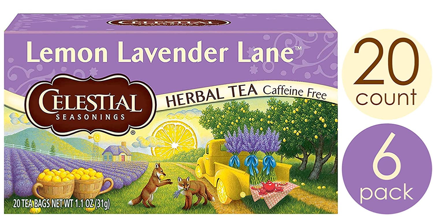 Celestial Seasonings Herbal Tea, Lemon Lavender Lane, 20 Count (Pack of ...